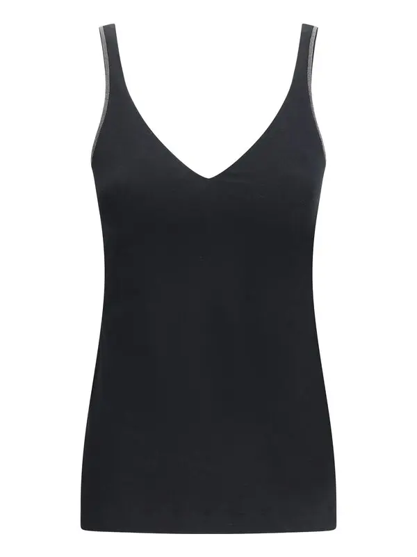 Brunello Cucinelli Top With Embellishments - Black