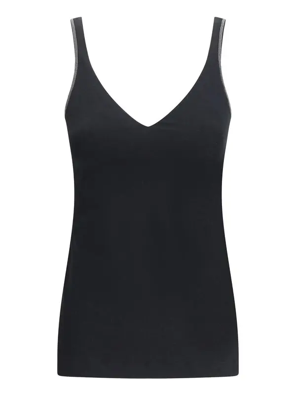 Brunello Cucinelli Top With Embellishments - Black