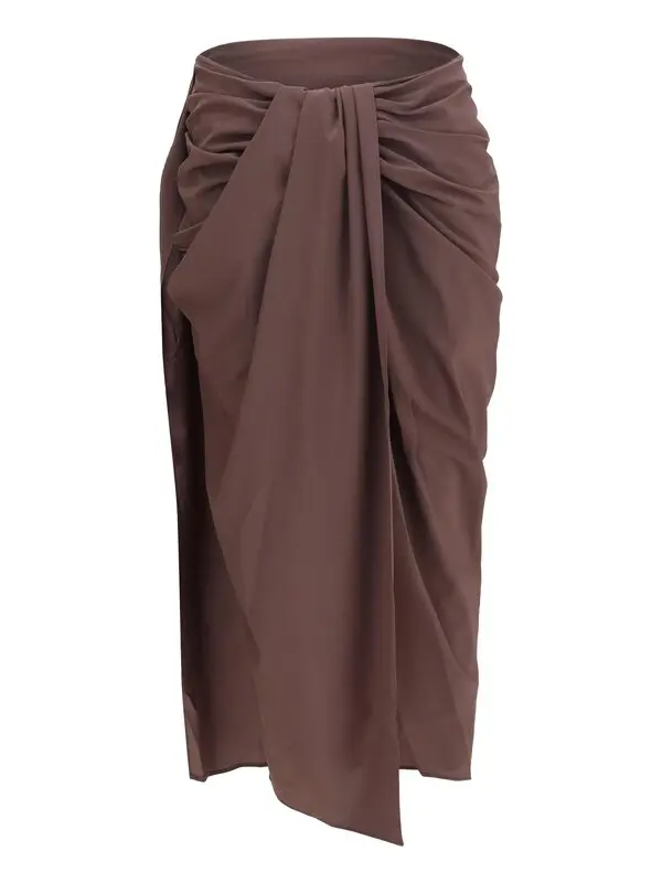 Jacquemus Pareo Skirt In Stretch Muslin - Brown