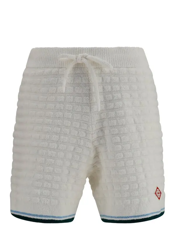 Casablanca Bouclé Tennis Shorts - White