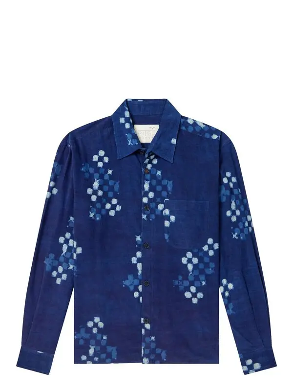 KARDO Luis Printed Cotton-corduroy Shirt - Blue