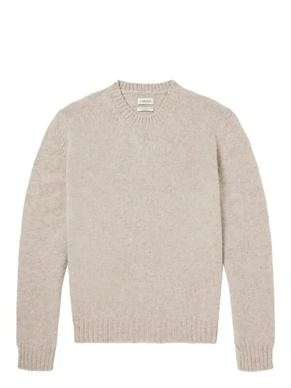 De Bonne Facture Shaggy Sheep Wool Sweater - Neutrals
