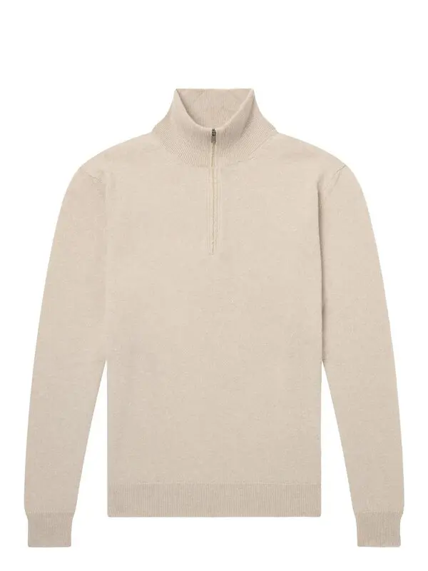 Massimo Alba Liam Cashmere Half-zip Sweater - Neutrals