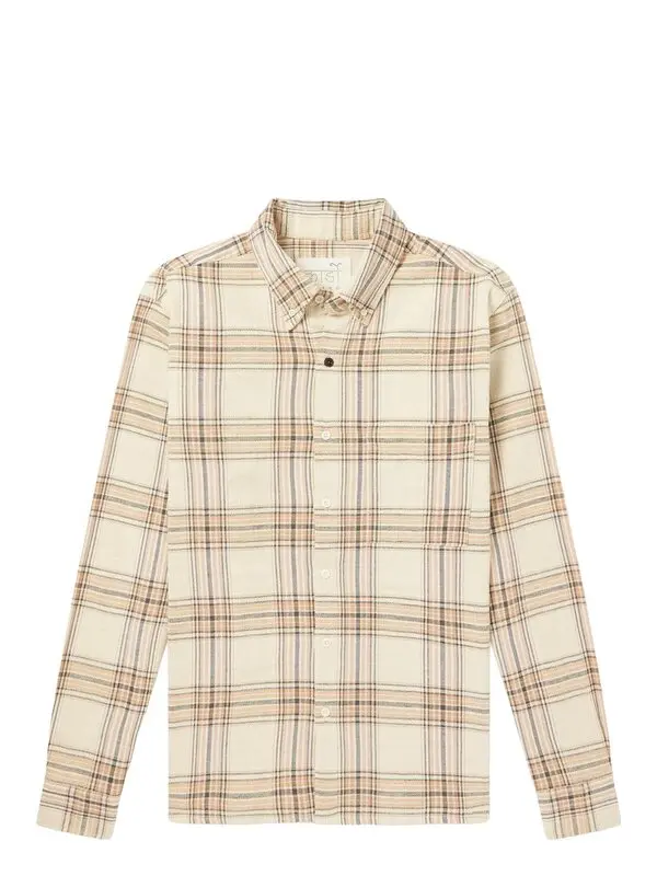 KARDO Ronald Checked Cotton Shirt - Neutrals