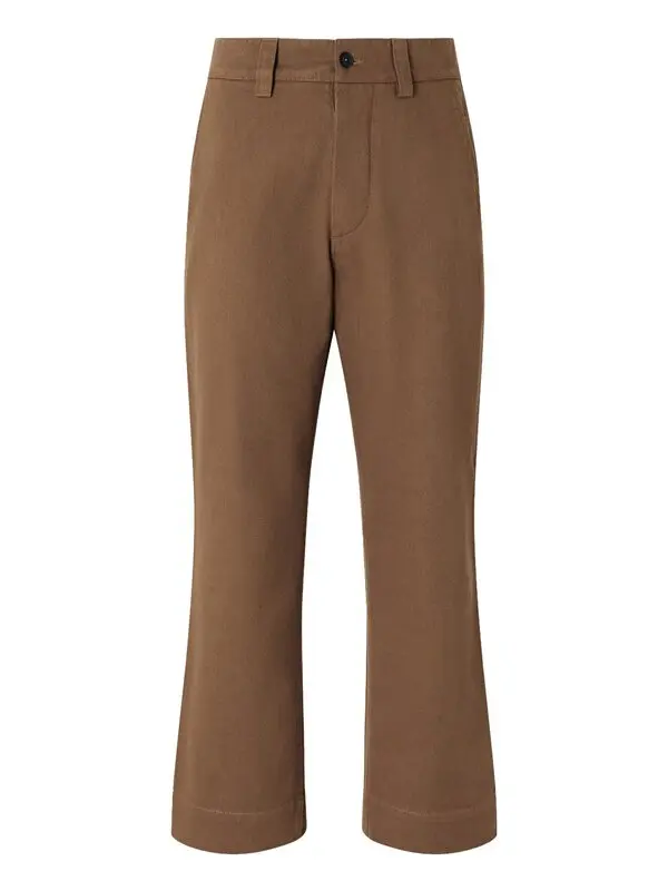 MARGARET HOWELL Mhl. Simple Straight-leg Cotton-drill Trousers - Brown