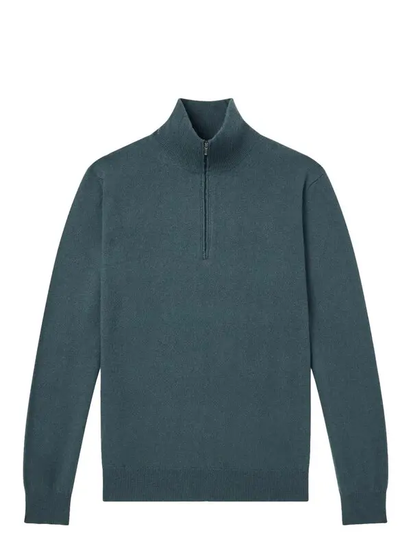 Massimo Alba Liam Cashmere Half-zip Sweater - Green