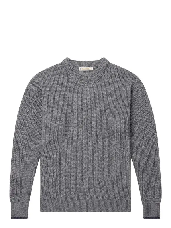 FRIZMWORKS Ribbed Wool-blend Sweater - Gray