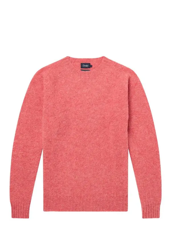 DRAKE'S Brushed Wool Sweater - Pink