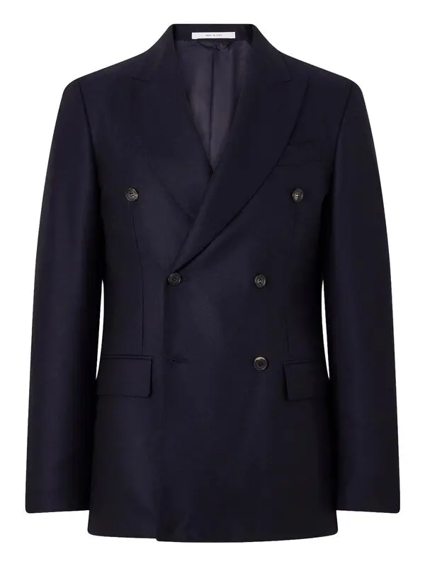 Gabriela Hearst Angelo Double-breasted Wool And Cashmere-blend Flannel Suit Jacket - Blue