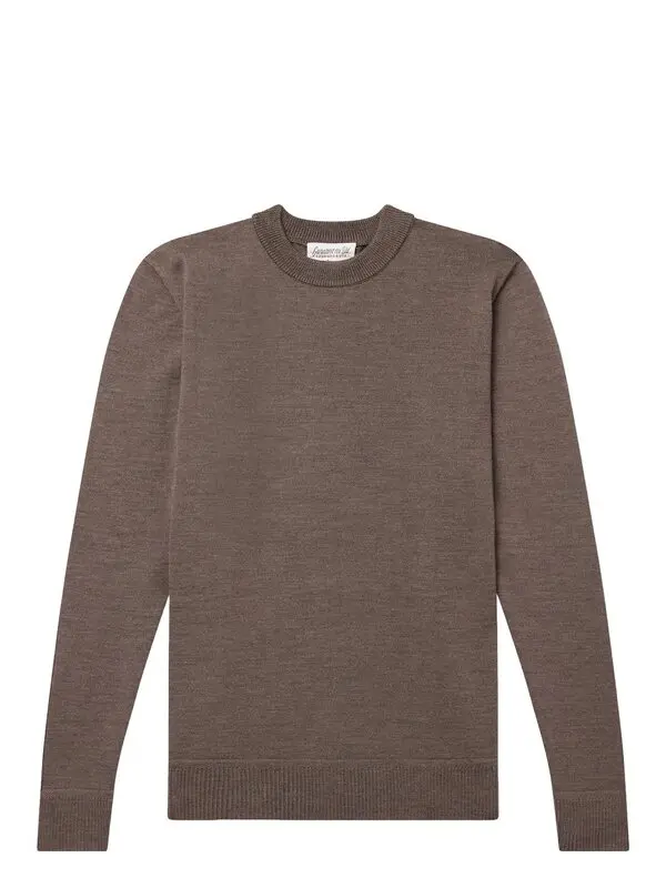 S.N.S. HERNING Solo Merino Wool Sweater - Brown