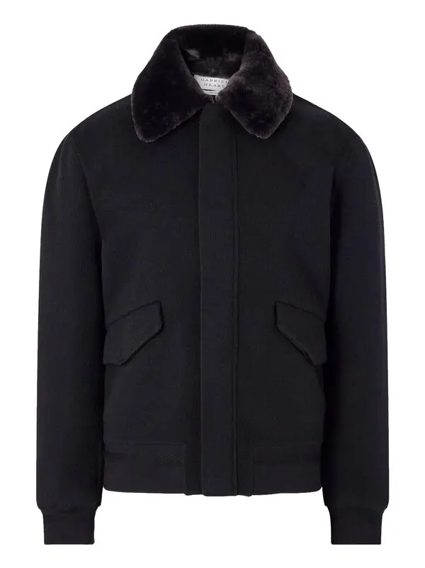 Gabriela Hearst James Shearling-trimmed Cashmere Bomber Jacket - Black