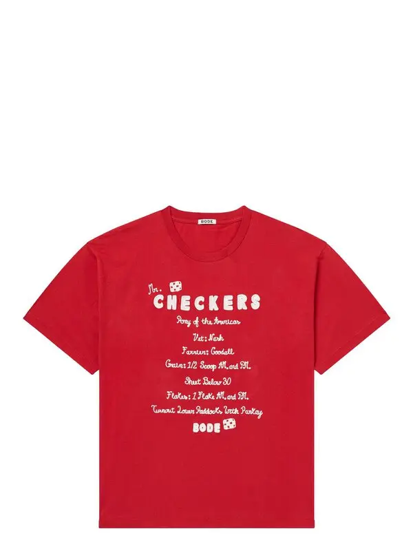 BODE Embroidered Cotton-jersey T-shirt - Red