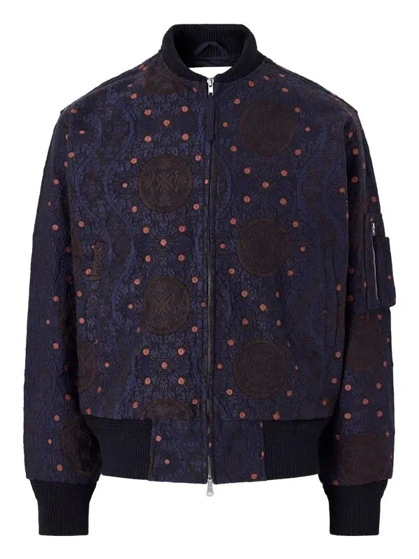 KARDO Max Embroidered Cotton Bomber Jacket - Blue