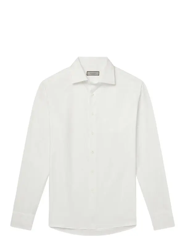 Canali Cotton-herringbone Shirt - White