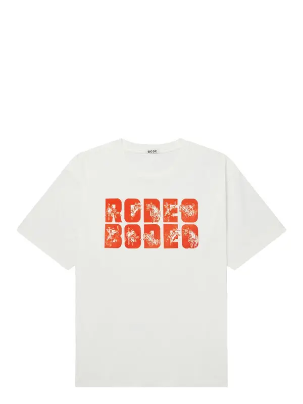 BODE Rodeo Bodeo Printed Cotton-jersey T-shirt - Neutrals
