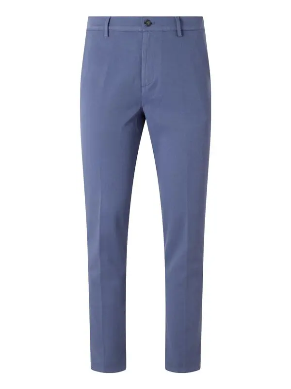 Canali Straight-leg Stretch-cotton Gabardine Trousers - Blue