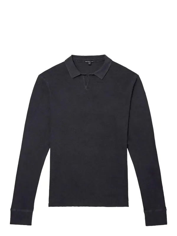 JAMES PERSE Cotton-twill Polo Shirt - Midnight Blue