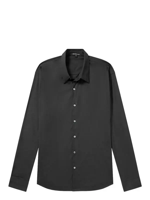 JAMES PERSE Stretch Cotton-blend Poplin Shirt - Black