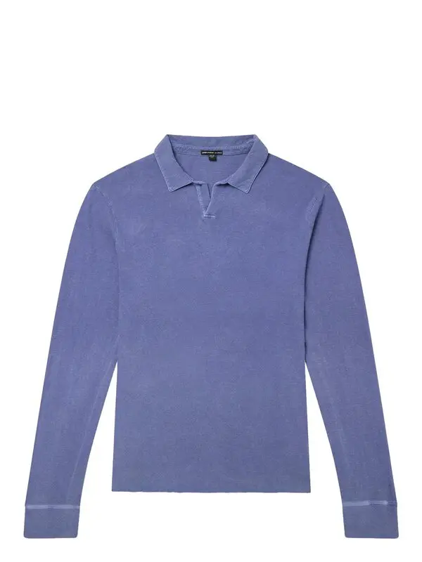 JAMES PERSE Cotton-twill Polo Shirt - Blue