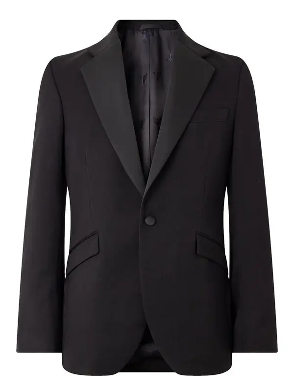 FAVOURBROOK Tommy Grosgrain-trimmed Wool Tuxedo Jacket - Black