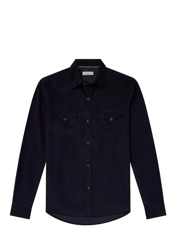 Canali Cotton-corduroy Shirt - Blue