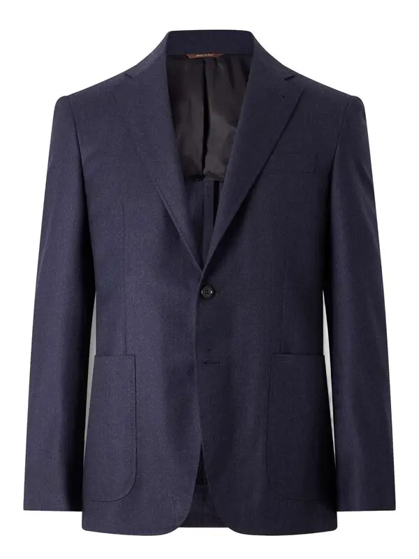 Canali Kei Wool Suit Jacket - Navy