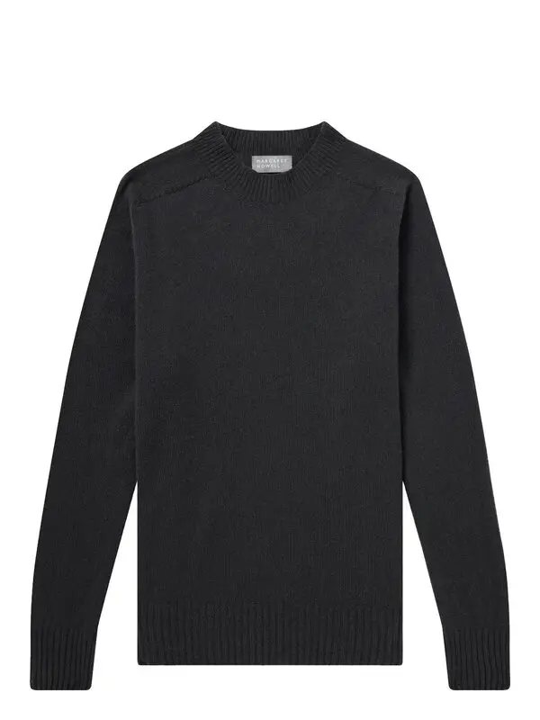 MARGARET HOWELL Seamless Merino Wool And Cashmere-blend Sweater - Gray