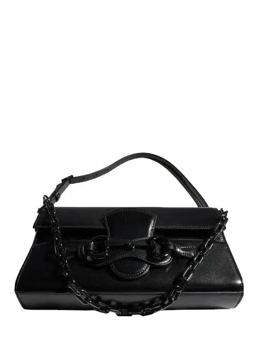 Gucci Horsebit Ristretto Medium Shoulder Bag - Black