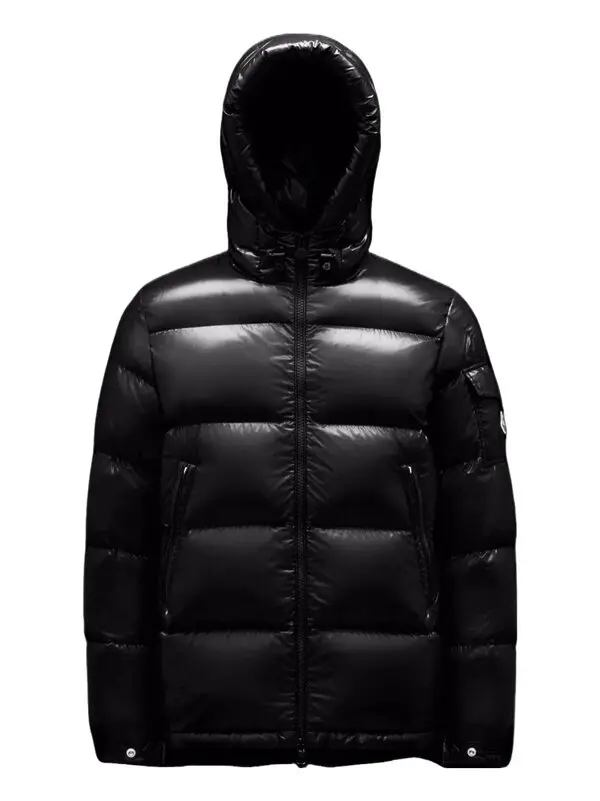 Moncler Cropped Hooded Down Jacket - Black