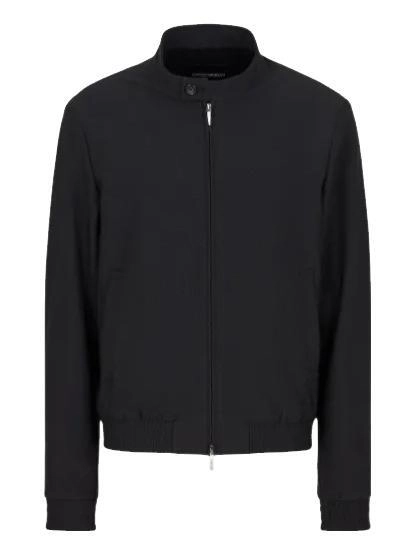 Emporio Armani Stand-neck Zipper Jacket - Black