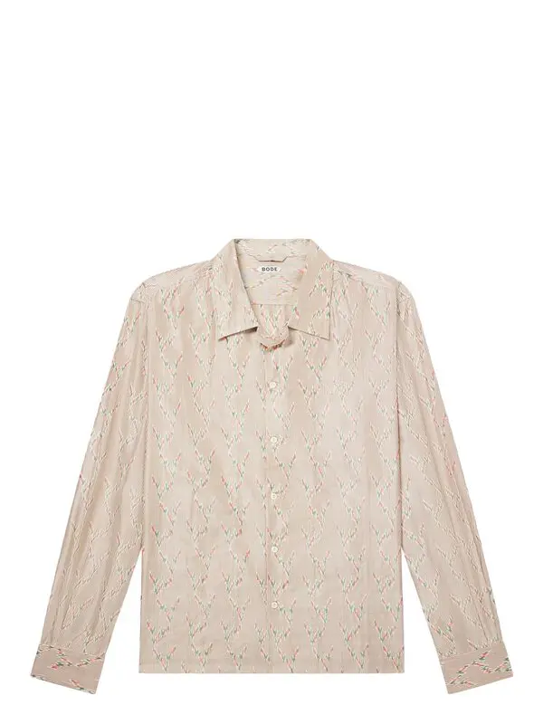BODE Sagebrush Printed Silk-satin Shirt - Neutrals