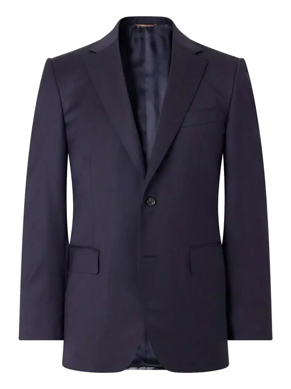 Canali Impeccabile Wool-fresco Suit Jacket - Navy