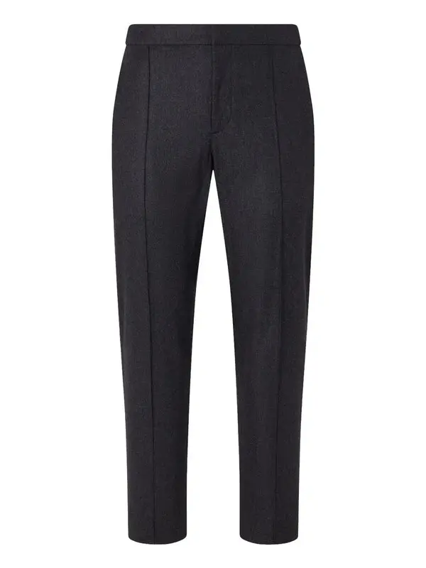 Zegna Straight-leg Wool, Cashmere And Silk-blend Trousers - Gray