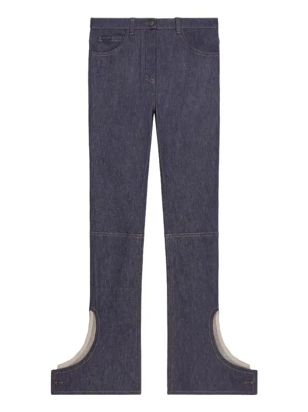 COURREGES Logo-embroidered Straight Jeans - Dark Gray