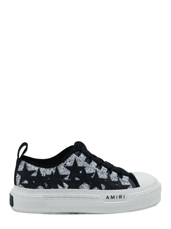 Amiri Star Embellished Low-top Sneakers - Black/silver
