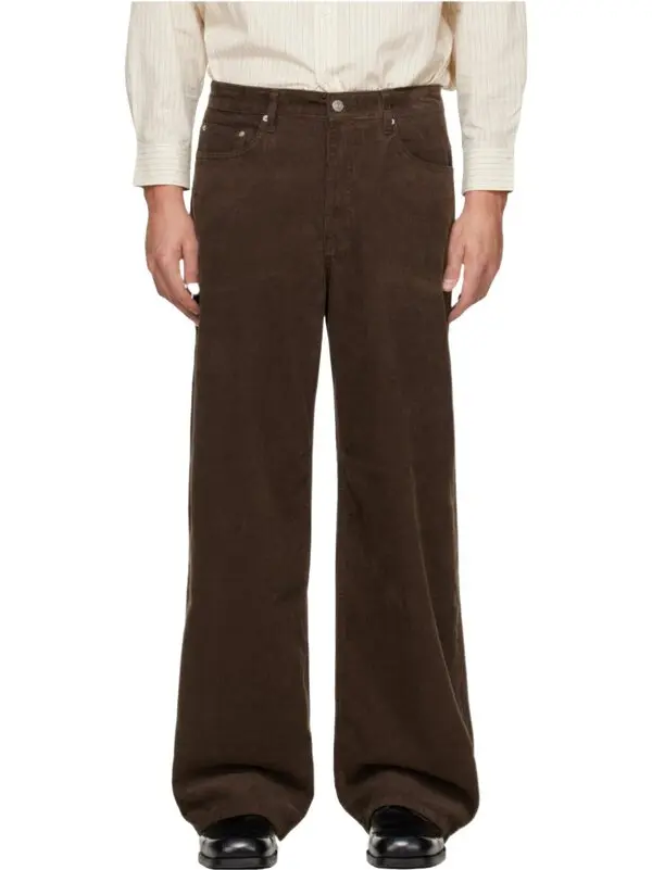 DUNST 90s Wide Corduroy Pants - Brown