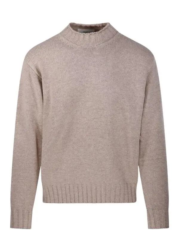 DUNST Chunky Roll Neck Knitted Sweater - Light Pebble