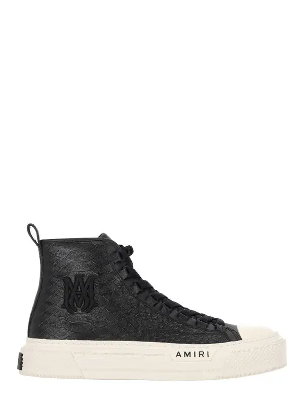 Amiri Python Embossed Ma Court Hi Sneakers - Black