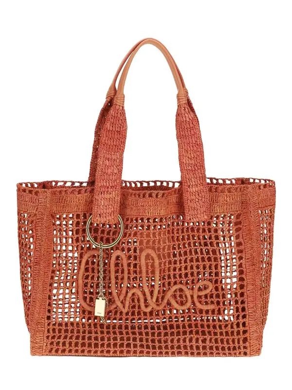 Chloé East-west Summer Banana Raffia Tote Bag - Red