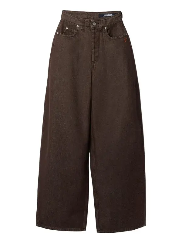 Jacquemus Ovalo High-rise Barrel-leg Jeans - Brown