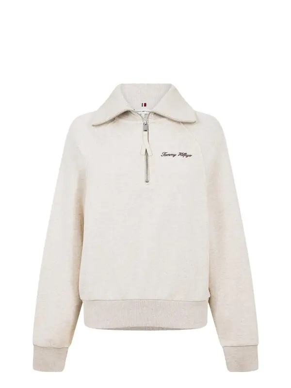 Tommy Hilfiger Halfzip Sweatshirt - White