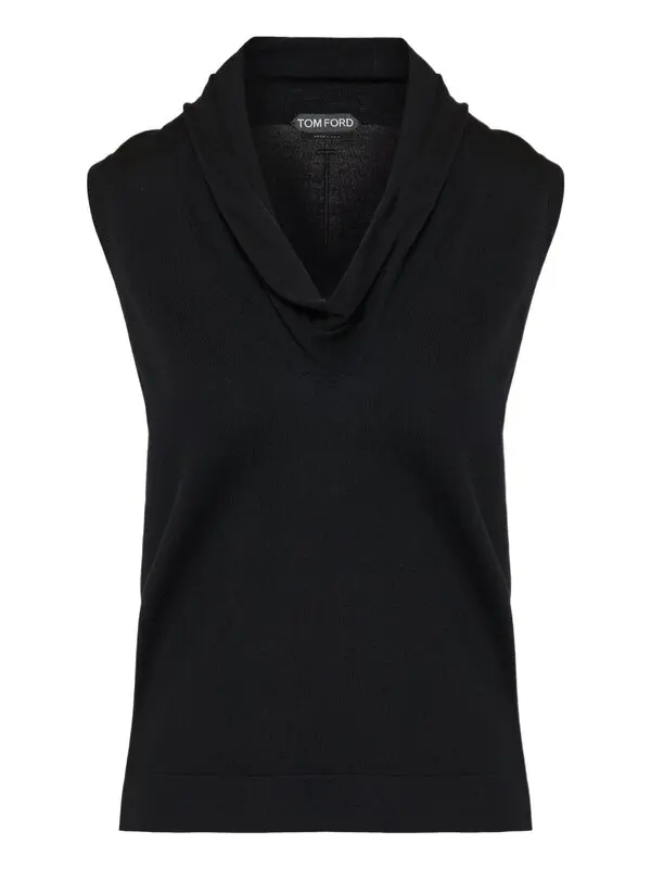 TOM FORD Cowl-neck Sleeveless Top - Black