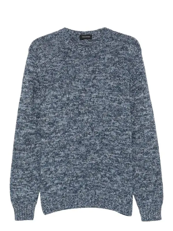 Tagliatore Salen Marl-knit Crew Neck Sweater - Blue