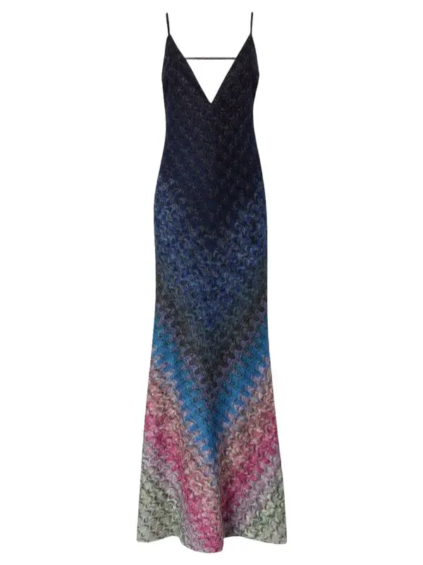 Missoni Zigzag-knit Open-back Dress - Multicoloured