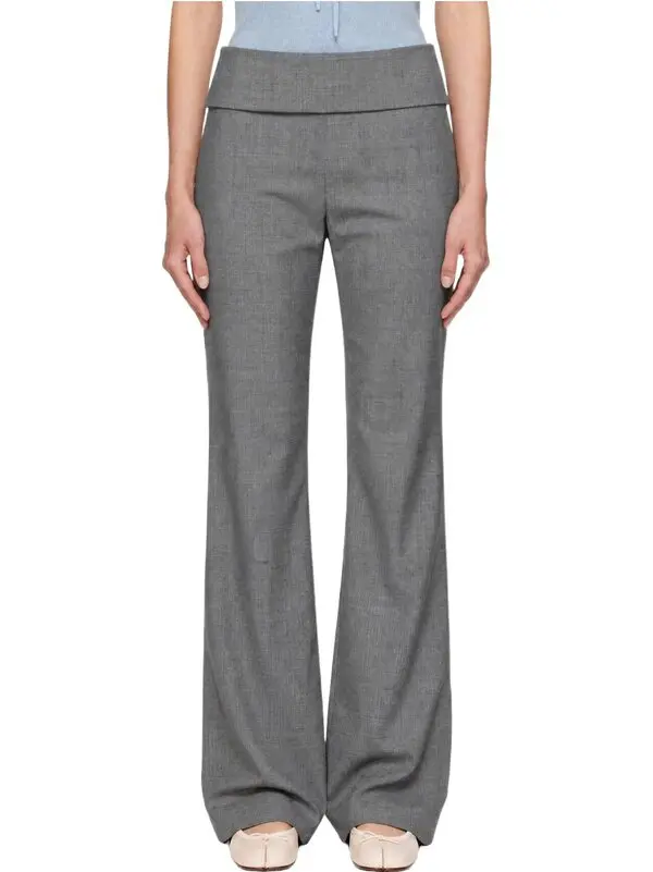 ST. AGNI Folded-up Waistband Trousers - Grey