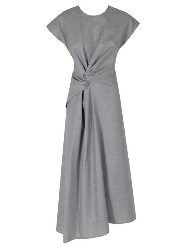 Victoria Beckham Aria Midi Dress - Light Grey