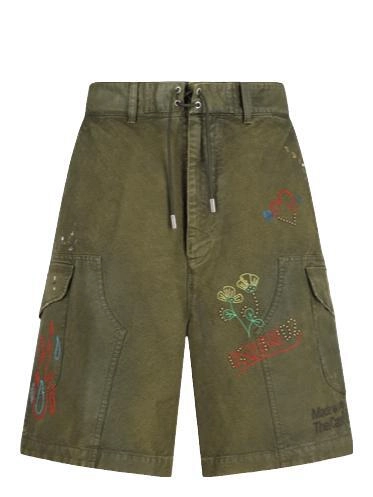 Dsquared2 Embroidered Drawstring Cargo Shorts - Green