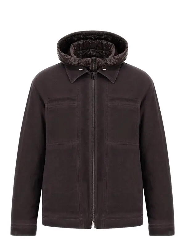 Herno Hooded Jacket - Dark Brown