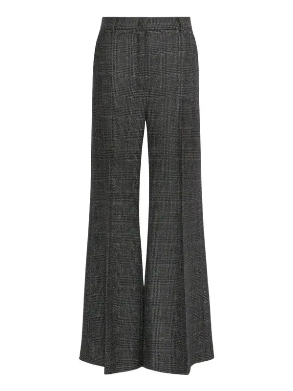 Max Mara Pacca Checked Straight-leg Pants - Anthracite