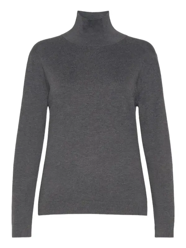 Max Mara Kiku Ribbed Turtleneck Sweater - Dark Grey